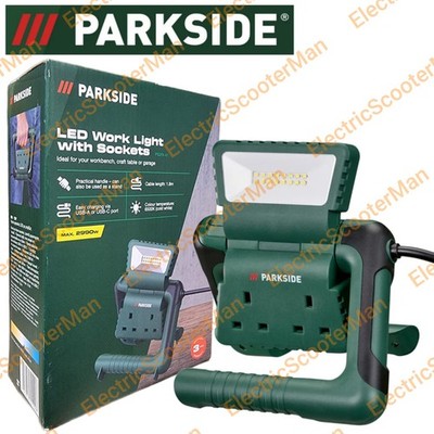 Parkside LED Work Light with 2× Sockets Easy Charging Via USB-A or USB ...