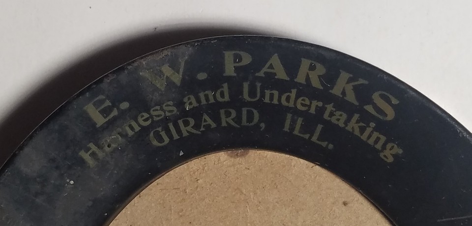 Harness and Undertaking Advertising Picture Frame, E.W. Parks, Girard ...