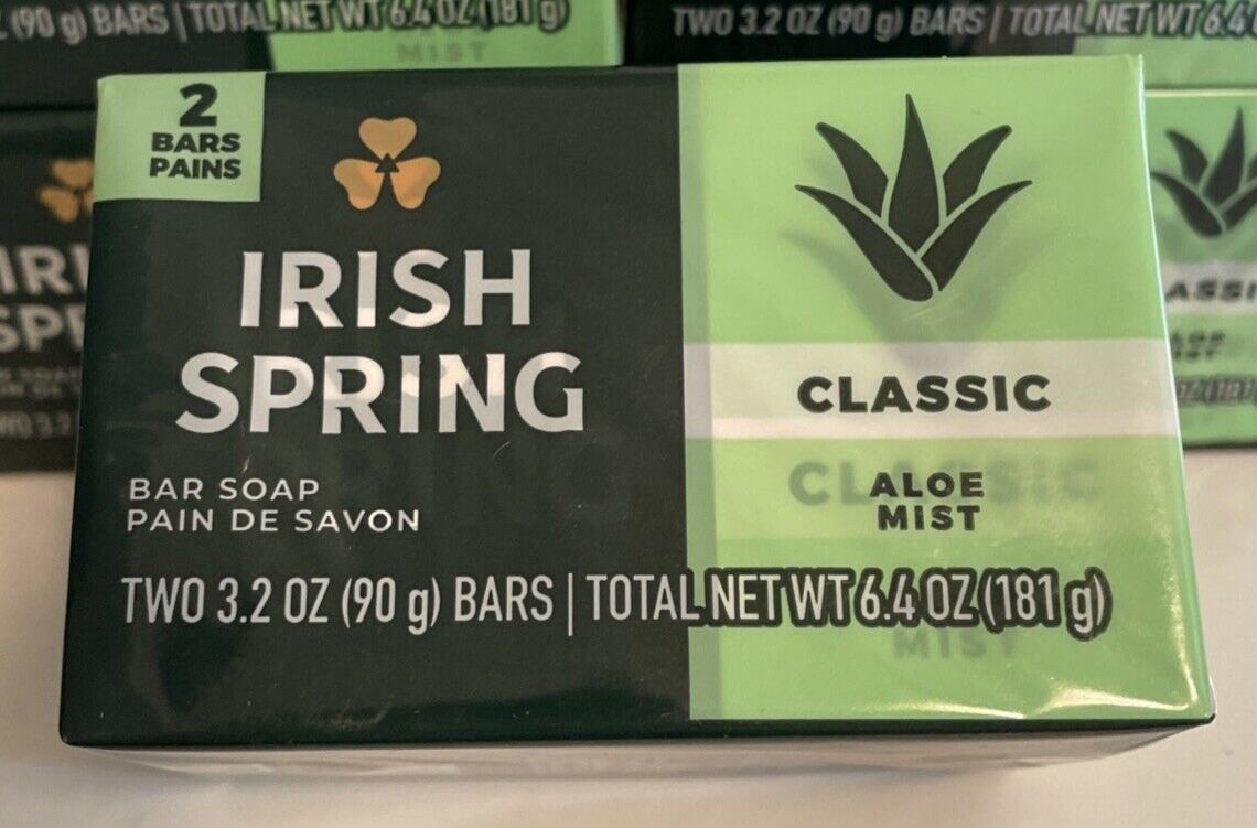 12 Irish Spring Classic Aloe Mist Bar Soap 3.2 oz (2-pk x 6) | eBay