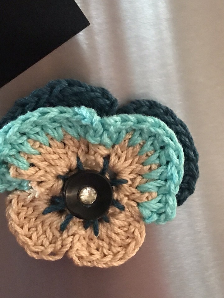 Hand Crocheted Flower Refrigerator Magnets Set w/Crochet Gift Bag🌺USA ...