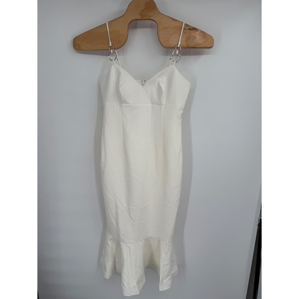 $298 Likely Women's Ivory Hirsch Chain Link Strap Mermaid Midi Dress ...