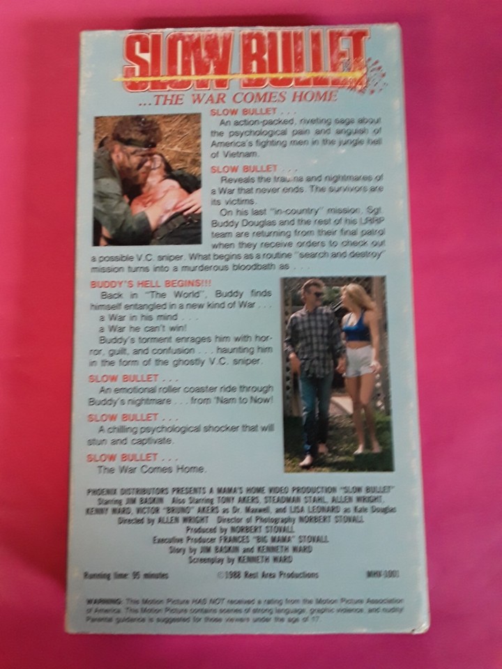 SLOW BULLET VHS Mamas Home Video SOV RARE Cult Action Vietnam 241 ...
