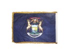 3x5 Michigan State Poly Nylon Sleeve w/ Gold Fringe Flag 3'x5' Banner ...