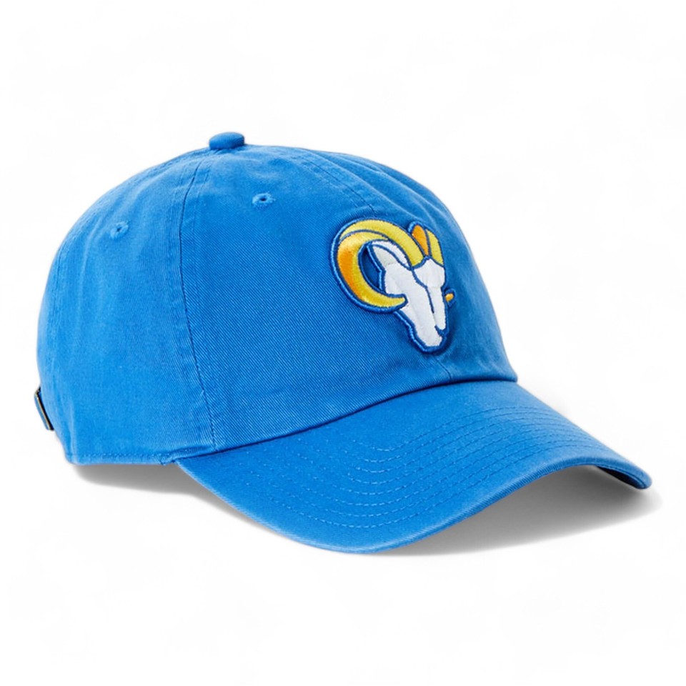 47 Brand Los Angeles Rams Clean Up Dad Strapback Hat NFL Rams Logo Blue ...