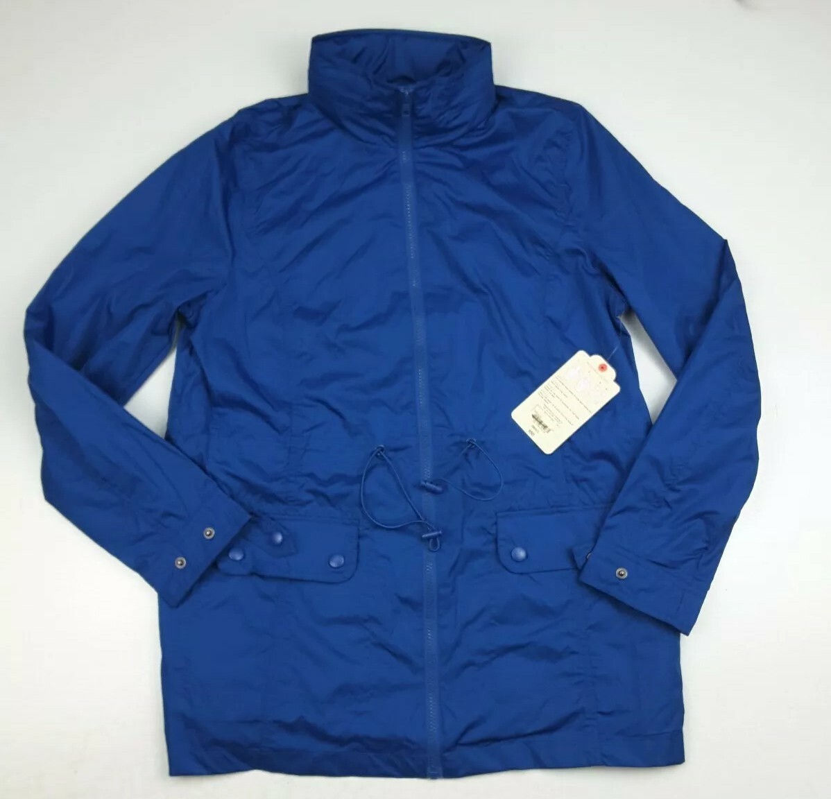 St. John's Bay Women's Packable Water Resistant Hooded Jacket Pure Blue ...