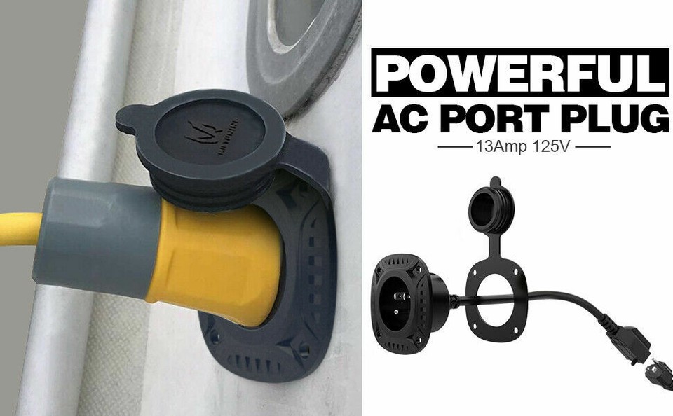 Waterproof 13amp 125v AC Port Plug with 16" Integrated Heavy Duty ...