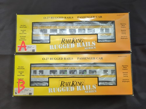 MTH Rail King O-27 Santa Fe Streamlined Passenger Coach Car 33-6029 ...