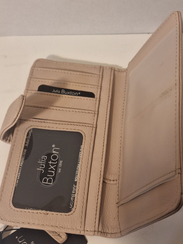 Julia Buxton Card Wallet Women Pink Pebbled Faux Leather Checkbook ...