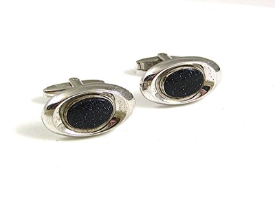 Vintage Silvertone & Black Cufflinks By FOSTER, PAT PEND, USA 5917 | eBay