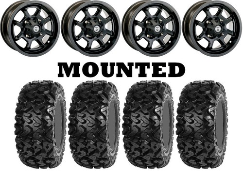 Kit 4 Sedona Rip Saw Tires 26x10-12 on Moose 415X Matte Black Wheels ...