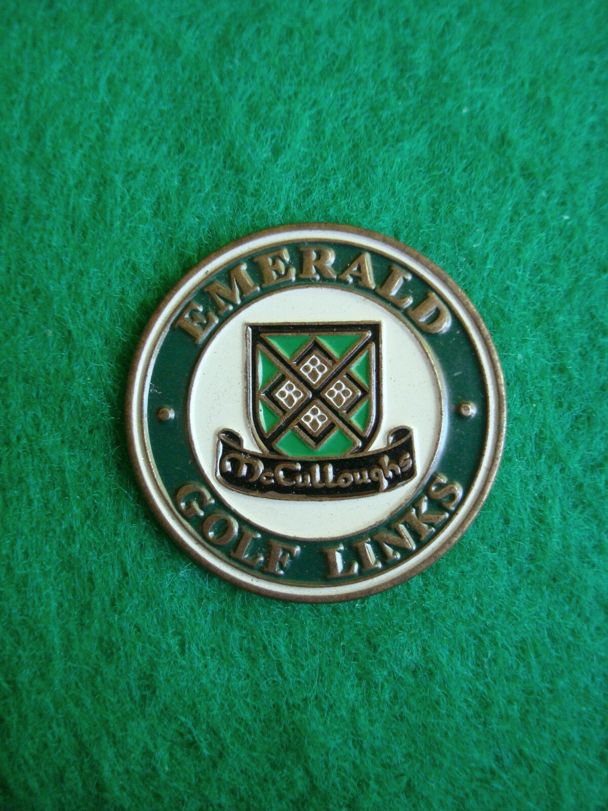 McCullough's Emerald Golf Links Ball Marker 1" Metal Coin Egg Harbor ...