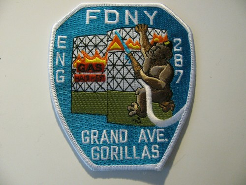 FDNY New York Grand Ave Gorillas Fire Rescue Dept Patch Iron On 4” Rare ...
