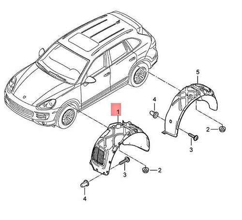 Genuine PORSCHE Cayenne 92A Wheel Housing Liner Left Front 95850496105 ...