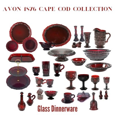 Avon 1876 Cape Cod Collection* Ruby Red Dinnerware* Gothic * Free ...