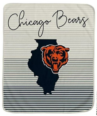 Chicago Bears State Stripe Silk Touch Ultra Fleece Blanket 60"x70 ...