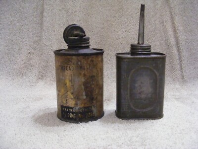 VINTAGE COLLECTIBLE SMALL OIL CANS - SET OF 2 - ROUND ONE SAYS SEARS | eBay