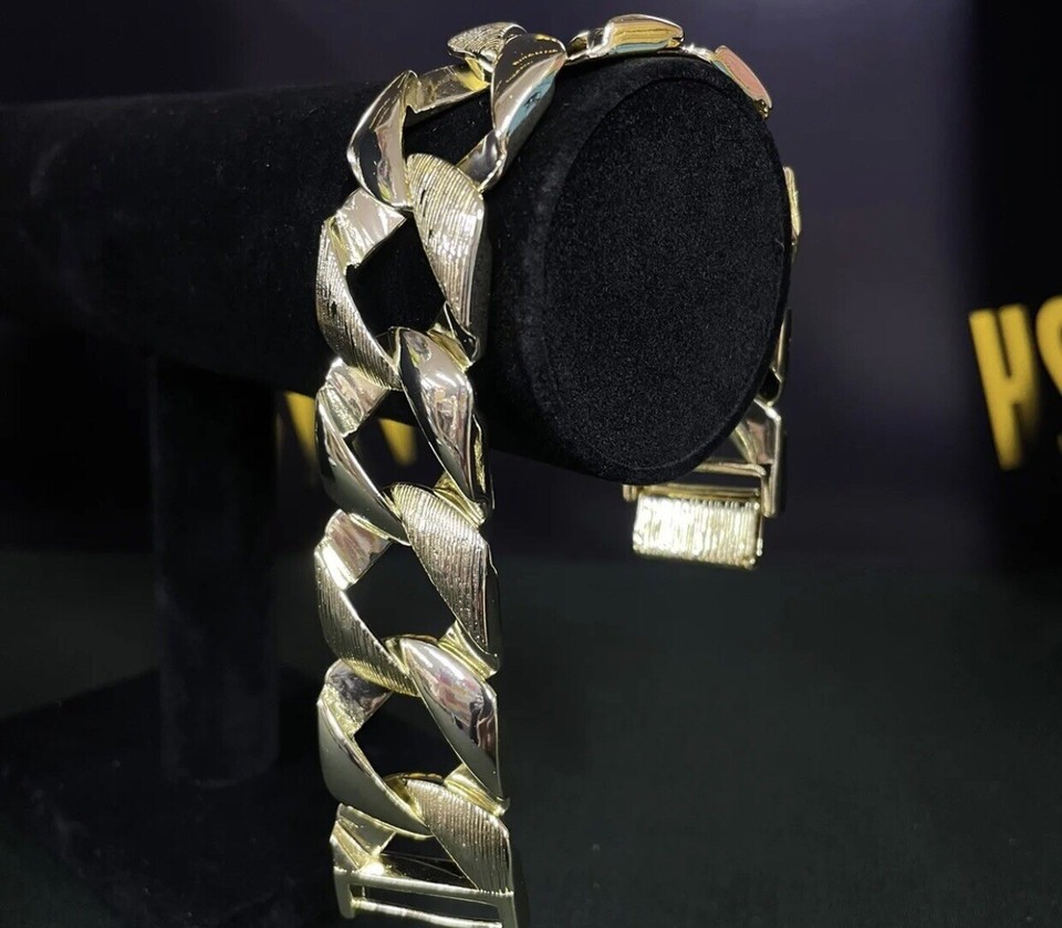 Xxl Excellent Quality gold filled Chaps Bracelet heavy 24k length ...