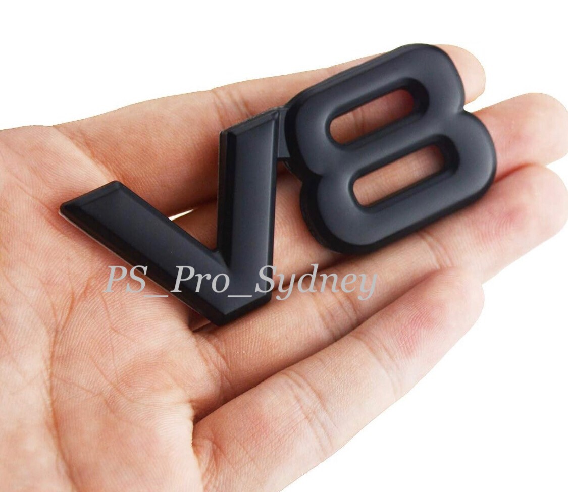 V8 CAR BADGE MATTE BLACK METAL EMBLEM Fits Toyota Landcruiser Lexus AUS ...