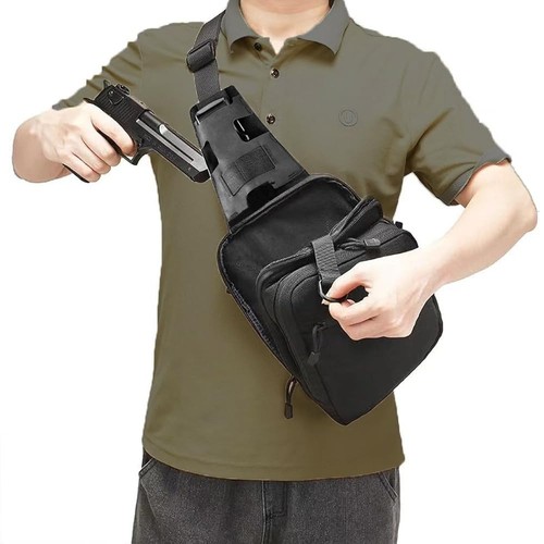 Gun Sling Bag Concealed Carry Crossbody Pack CCW Sling Bag Durable EDC ...