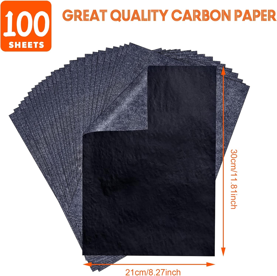 100 Sheets Carbon Paper Sheets, Carbon Transfer Paper for DIY ...