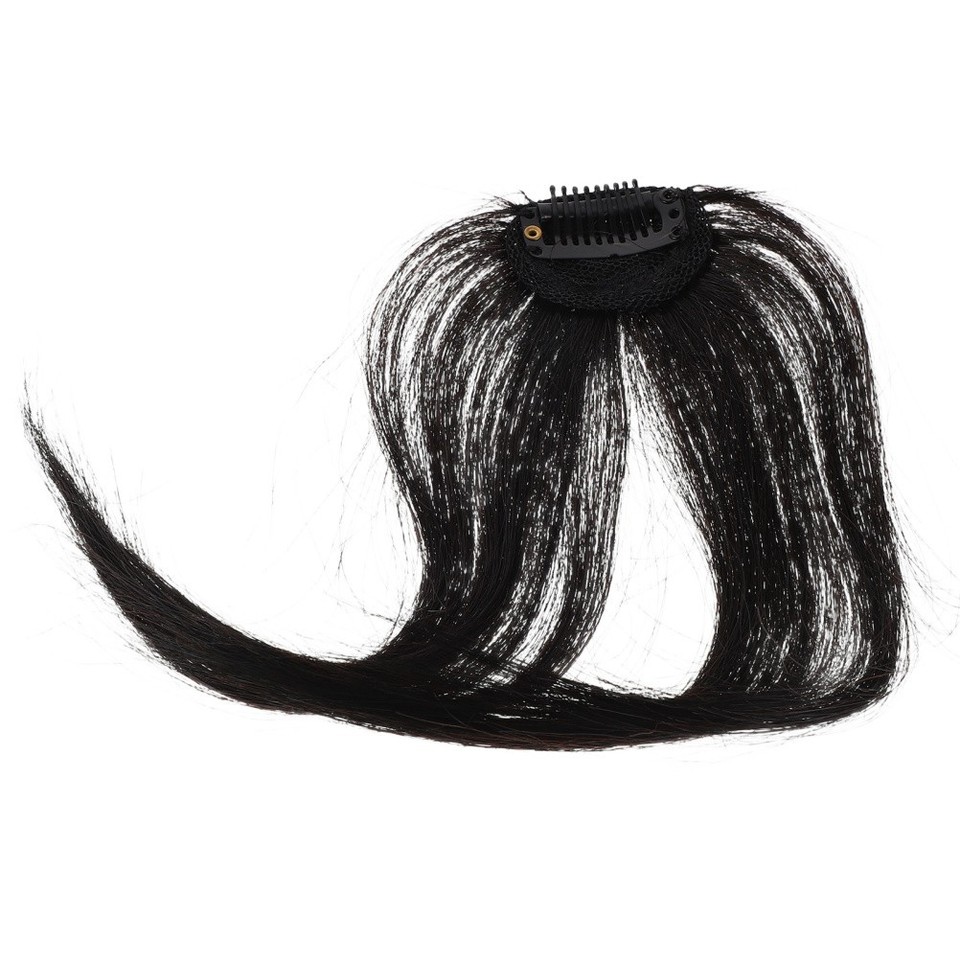 Human Hair Curtain Extensions Fringe with Temple Costume Bangs Clip ...