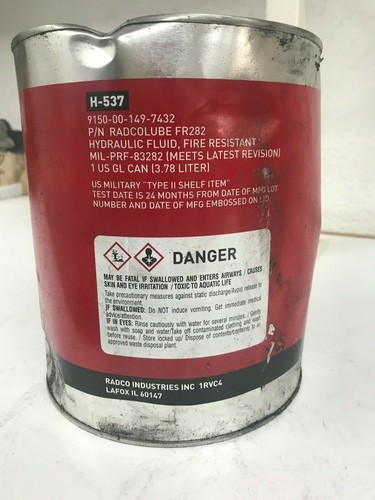 Radco Radcolube FR282 Fire Resistant Hydraulic Fluid (RL-FR282) 1 Gal ...