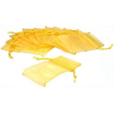 12 Yellow Drawstring Pouch Jewelry Display Organza Gift Bags 3" x 4" | eBay