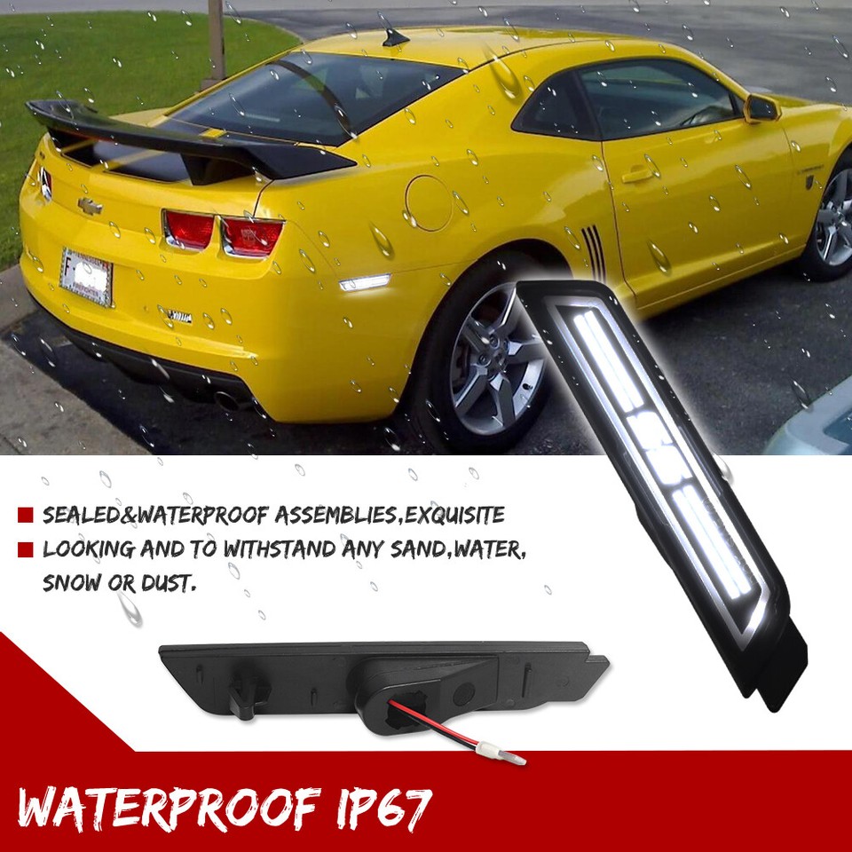 2X Rear Side Marker Light SS Design White LED Lamps For 2010-15 ...