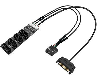 Internal USB 2.0 Hub Header Splitter with SATA Powered Cable4 Ports ...