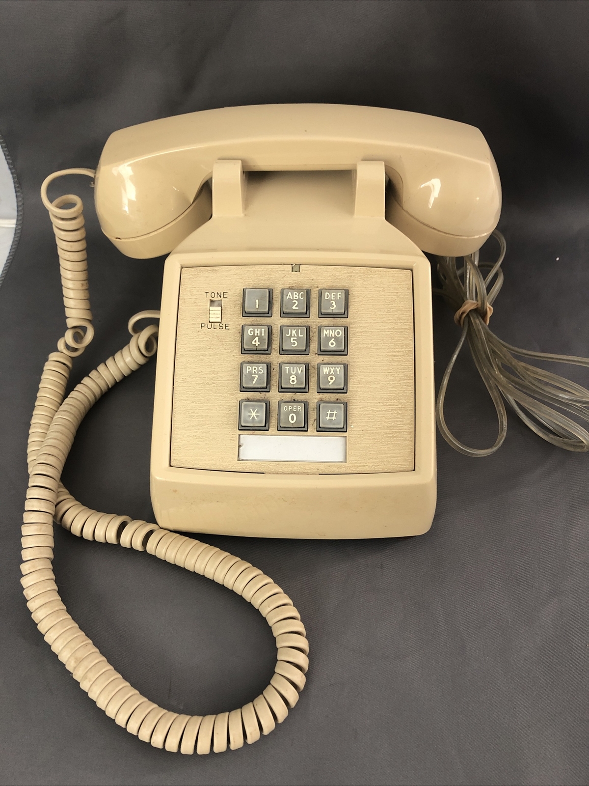 Vintage GTE Tan Desk Phone Touch Tone | eBay