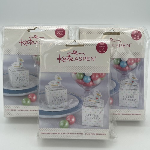 3 New Packs Of 24 Special Delivery Stork Baby Shower Favor Boxes Ch20 ...
