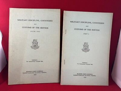 1943 US Marines Booklet- Military Discipline, Courtesies and Customs ...