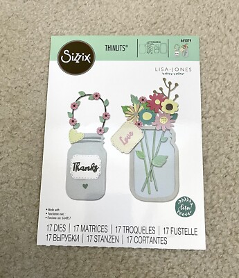 Sizzix Thinlits Die Set 17PK - Flowers In A Jar by Lisa Jones 665079 | eBay