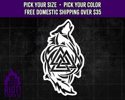 Valknut Wolf Decal for Car, Viking, Nordic, Norse, Runic Decal, Odin ...