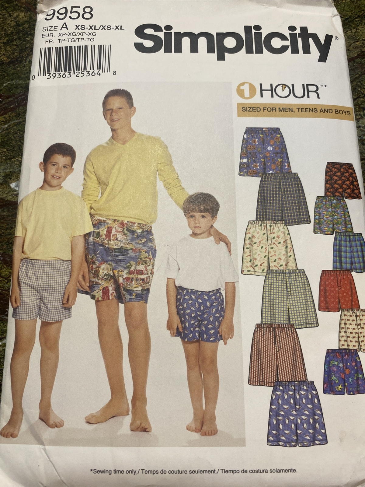 Uncut Simplicity 9958 Sewing Pattern Men Teen Boys Boxer Shorts 1 Hour ...
