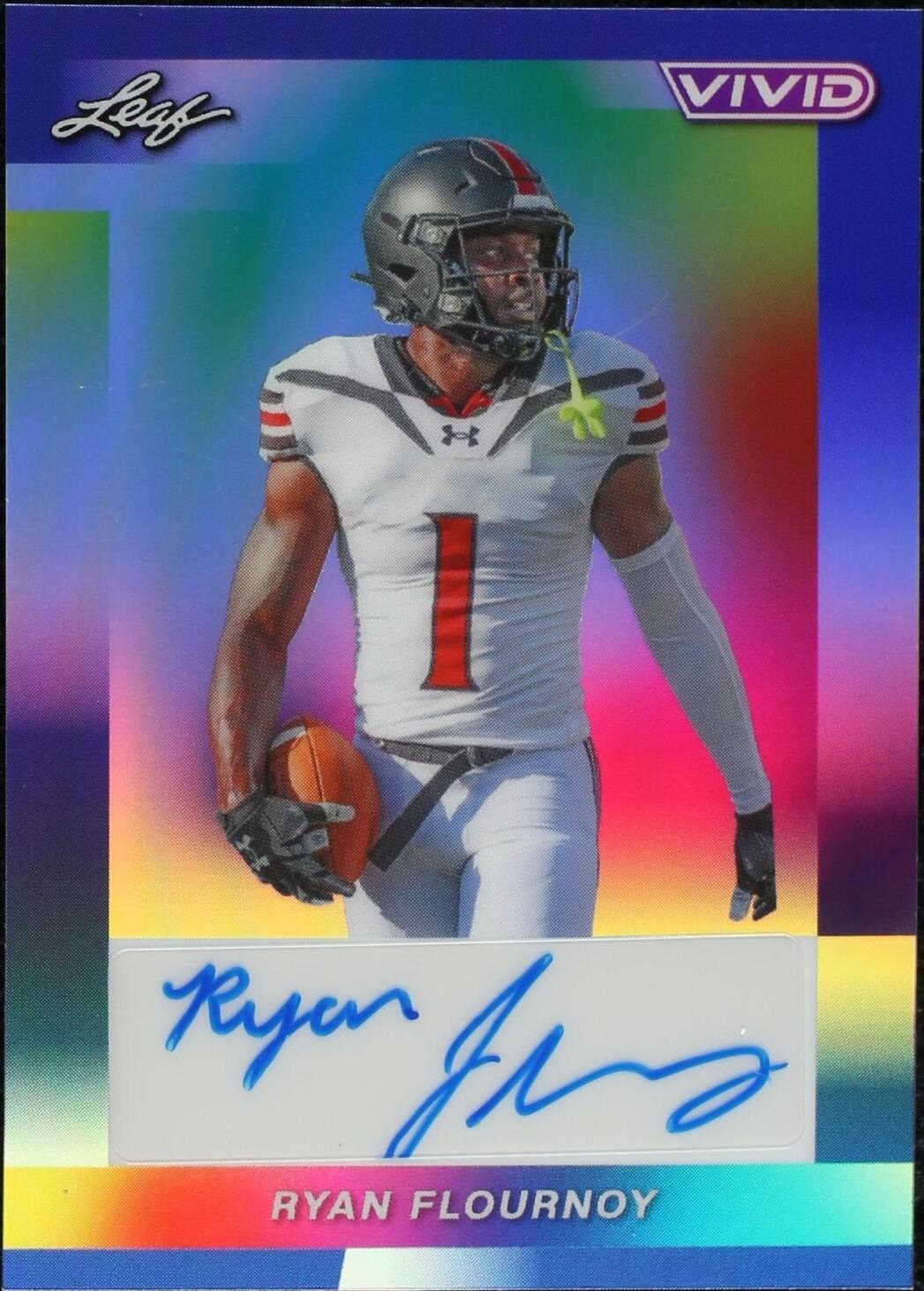 2024 Leaf Vivid - Autographs Ryan Flournoy #BA-RF1 Navy Blue Prismatic ...
