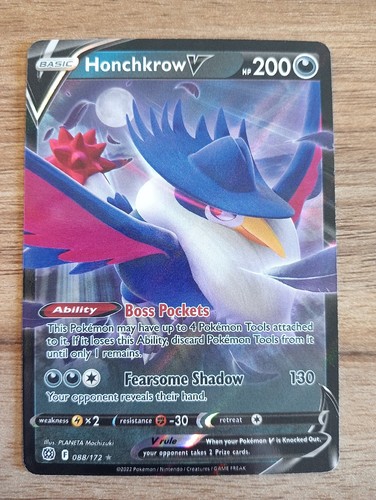 Pokemon Card TCG - Honchkrow V - 88/172 - Brilliant Stars - Full Art #2 ...