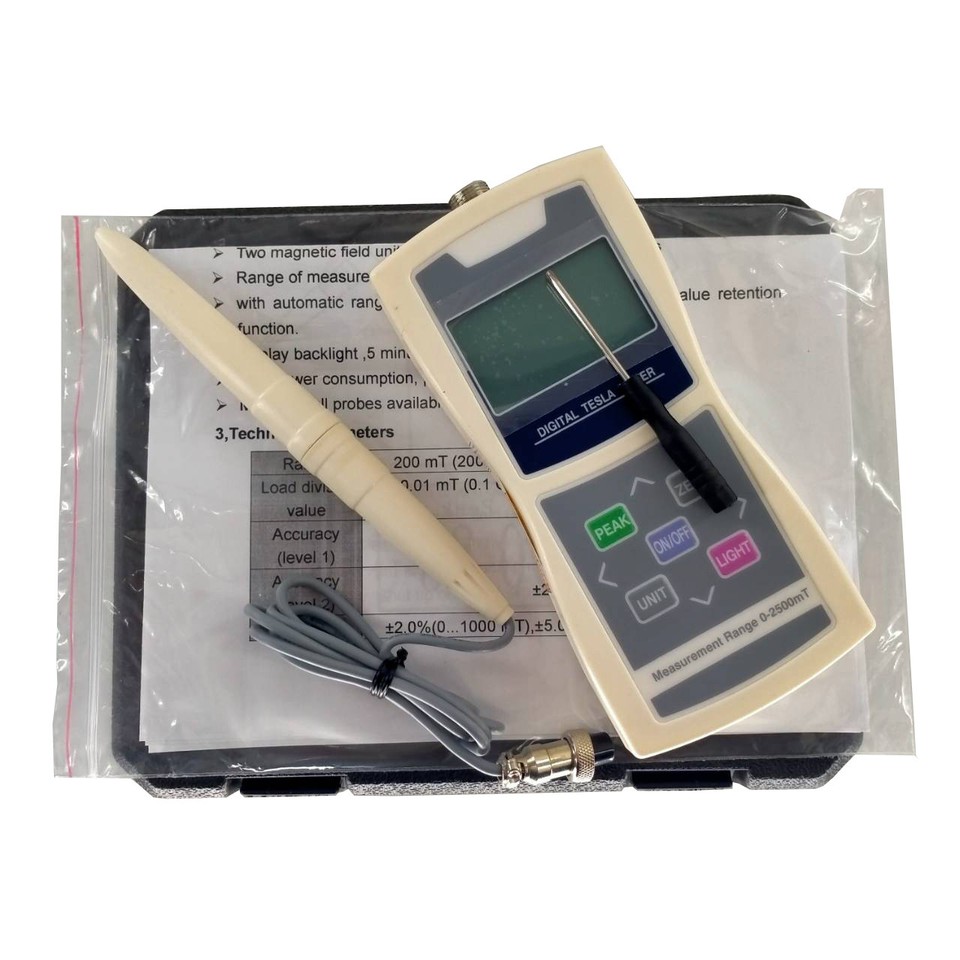 Digital Gauss Meter Surface Magnetic Field Tester 5% Accuracy with Hall ...