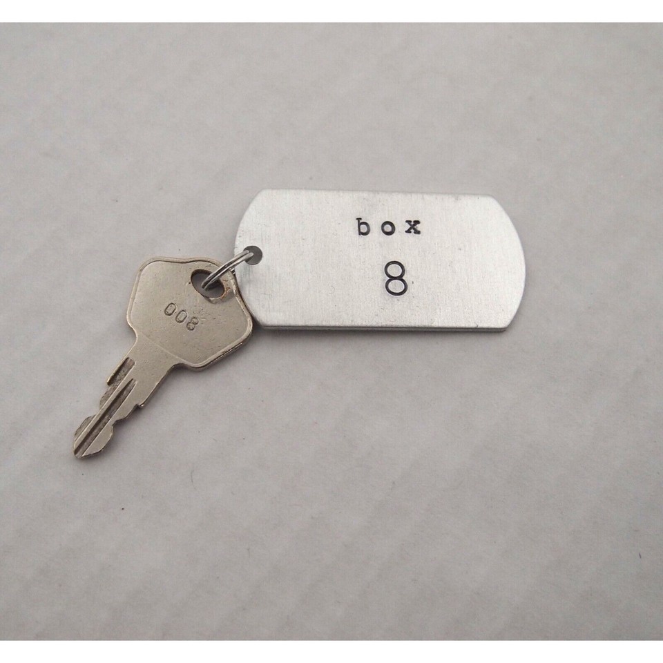 Customized Box Mailbox Number # Hand-Stamped Metal Keychain Tags Brass ...
