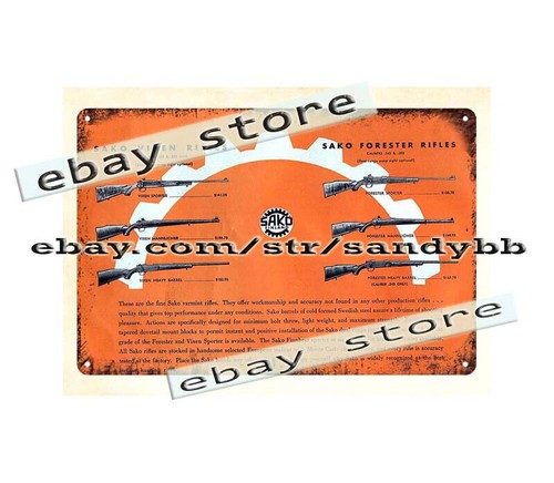 1962 Sako Vixen Forester Sporter Rifle firearm hunting metal tin sign ...