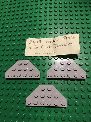 3x lego 2419 wedge plate 3x6 L.Grey | eBay UK
