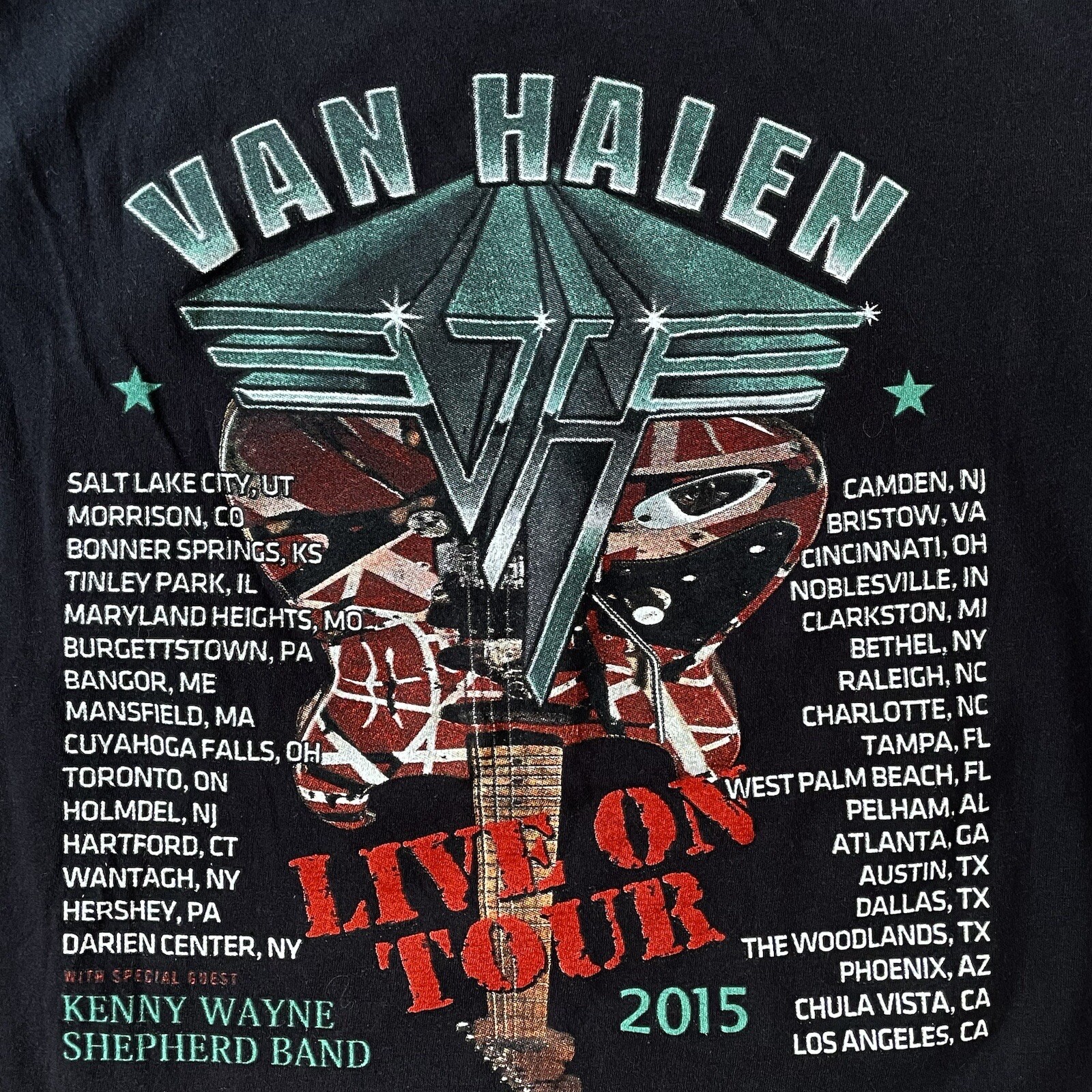 Van Halen 2015 Tour Short Sleeve Double Graphic Black T Unisex Women’s ...