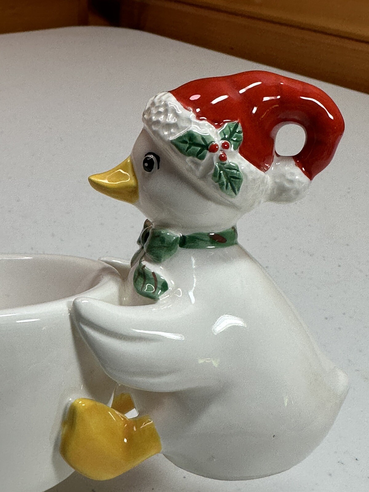 Vintage Fitz & Floyd Christmas Duck Ceramic Cracker Dish 12" x 4 ...