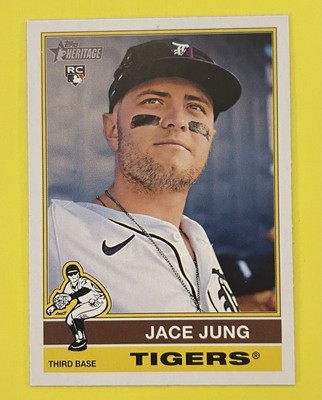 2025 Topps Heritage JACE JUNG #71 Alternate Cartoon Variation RC Tigers ...