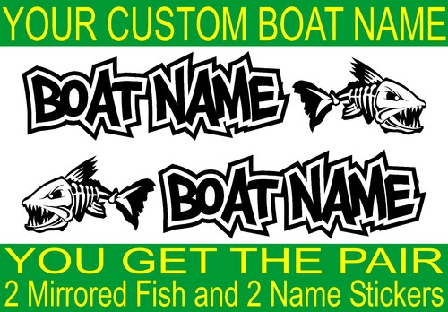 Custom Fishing BOAT NAME FISH Stickers Marine Vinyl for Tackle Box ...