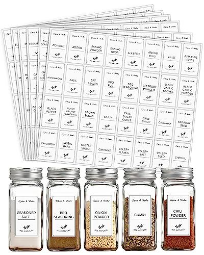 192 Pcs Spice Jars Labels for Food Containers for Pantry Kitchen ...