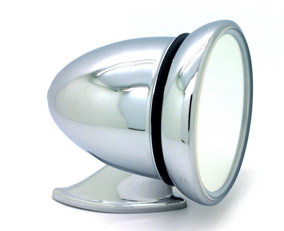 New Pair Talbot Style Classic Chrome Bullet Side View Mirror / Fender ...