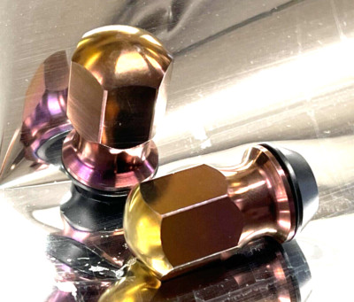 Purple Gold Titanium Lug Nut 12x1.25 Rotating Floating Seat 60 deg ...