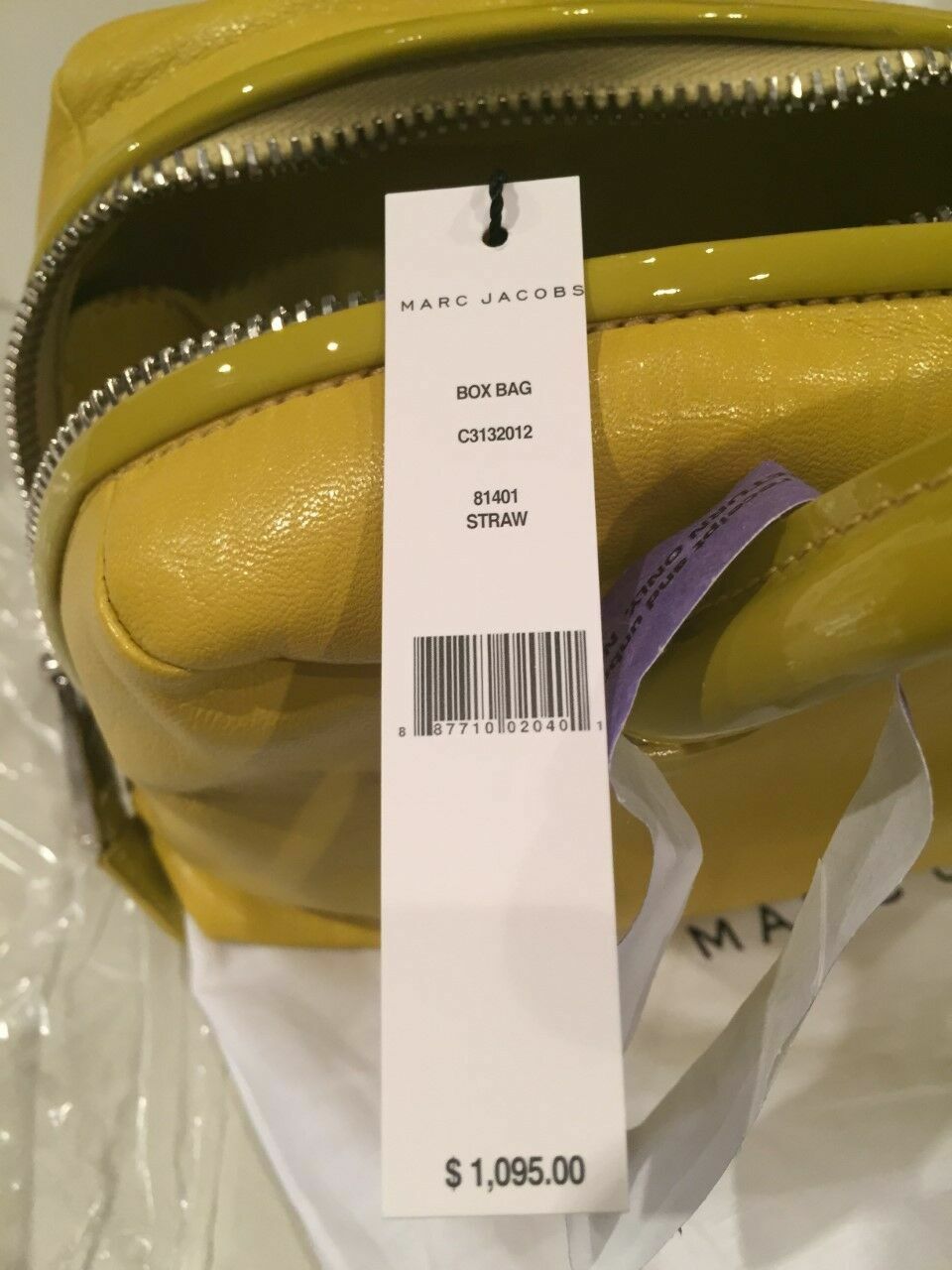NWT Authentic MARC JACOBS Made In Italy Leather Box Bag in Yellow/Straw ...