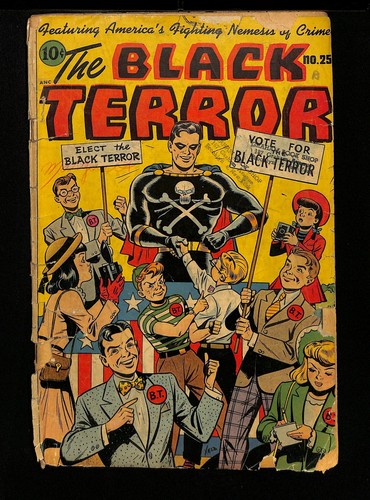 The Black Terror #25 FA/GD 1.5 Alex Schomburg Cover! Golden Age! Pines ...